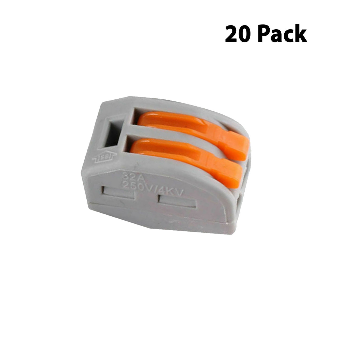 2 Way Reusable spring lever terminal block electrical cable clamp wire ...