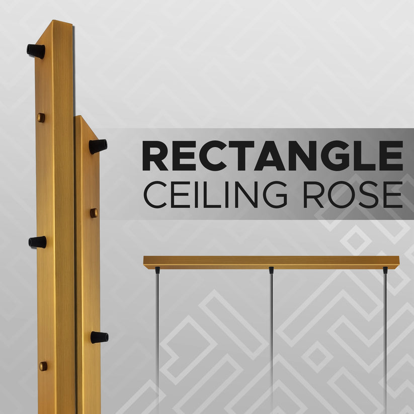 3 Outlet Rectangle Ceiling Rose Light Fixture – Vintagelite