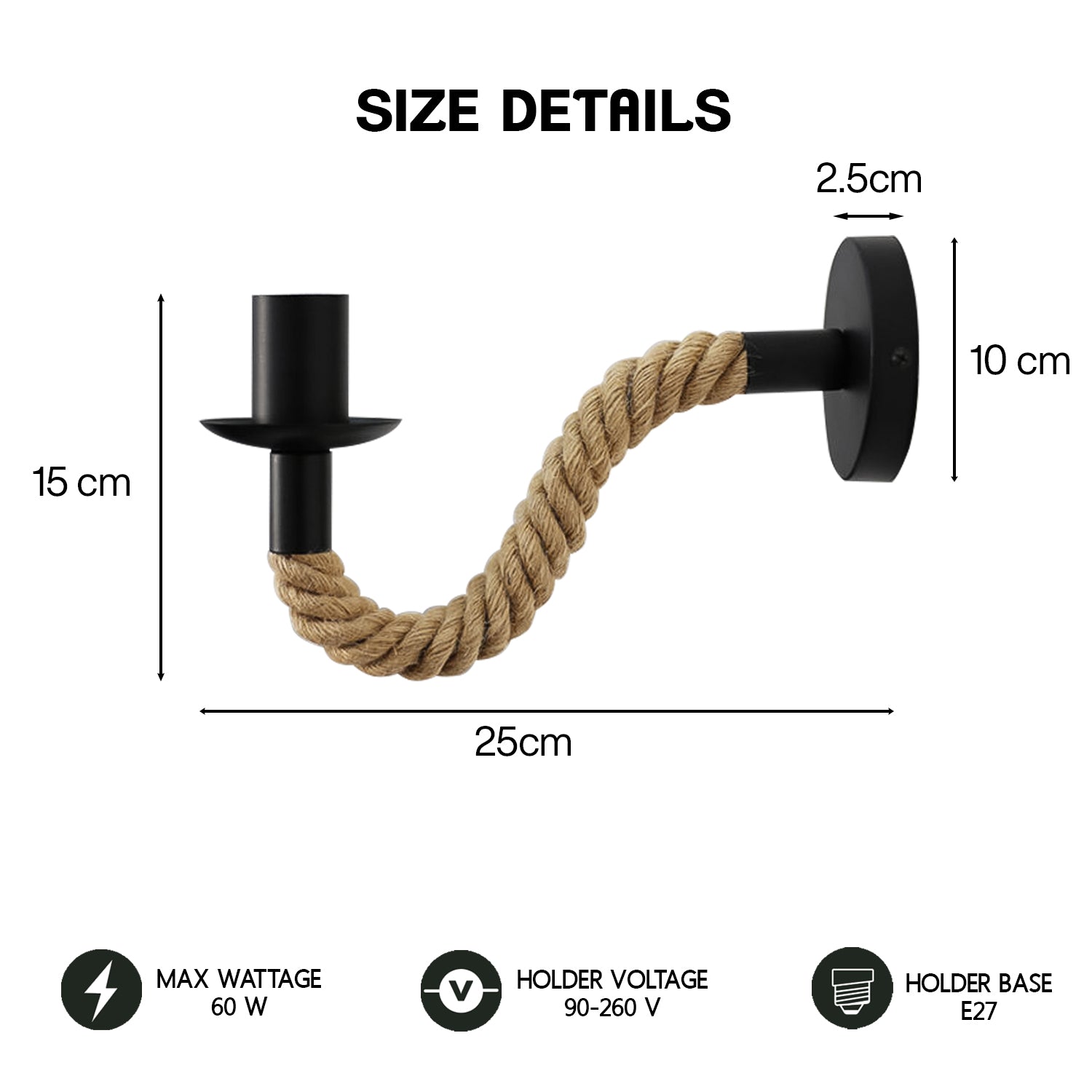 Swan Neck Style Hemp Rope Wall Light– Vintagelite