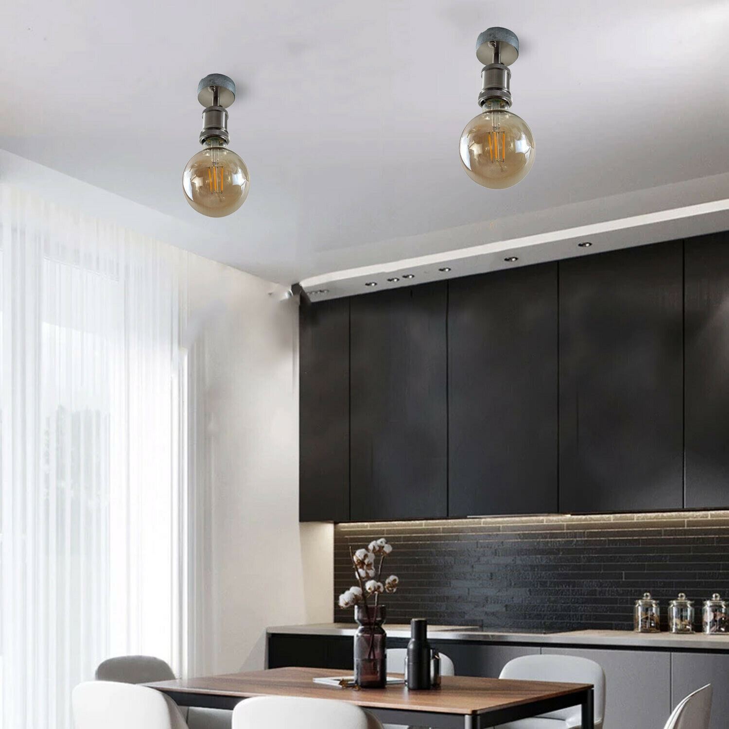 Galvanized Pipe Ceiling Light | Vintagelite UK