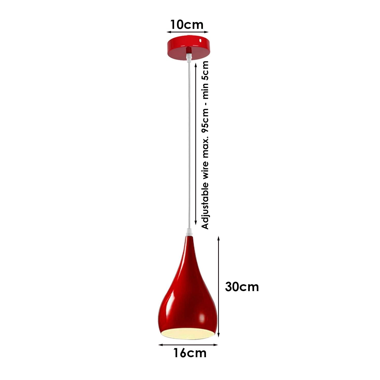 Industrial Red Curvy Lampshade Ceiling Pendant Light|Vintagelite.UK