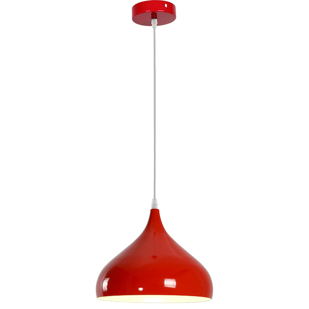 Industrial Red Curvy Lampshade Ceiling Pendant Light|Vintagelite.UK