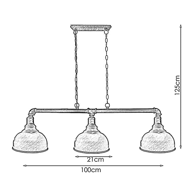 Triple Light ceiling, light fittings kitchen design – Vintagelite